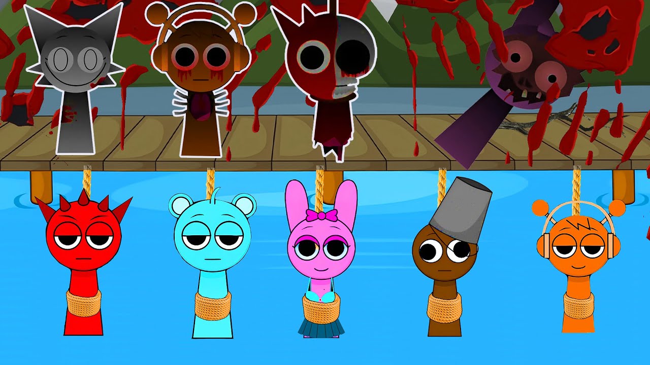 Red, Blue, Pink, Brown, Orange - Who will be saved??? Funny Sprunki ...