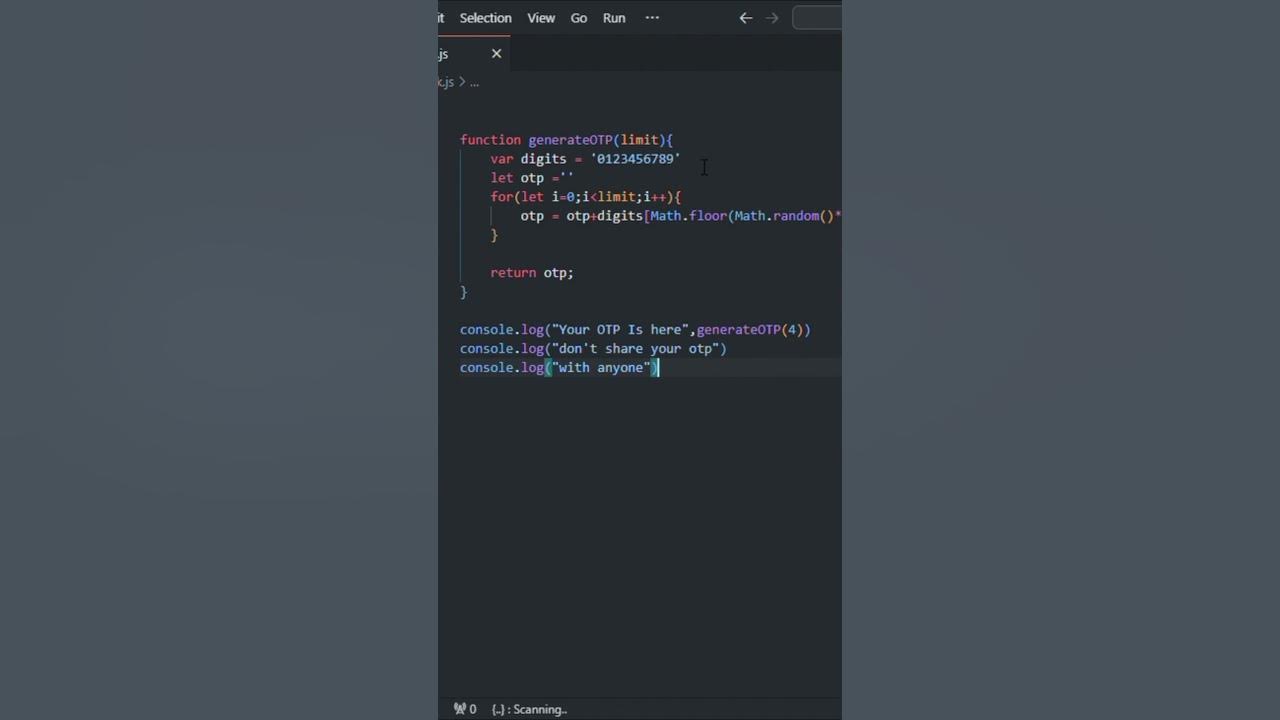How to Generate Secure OTP's in JavaScript | Easy Tutorial #javascript #js #coding #chetanck ...