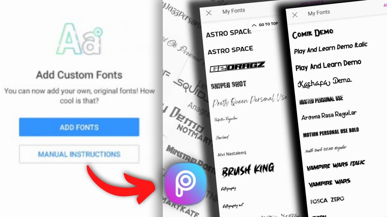 How to add custom fonts in picsart | picsart custom fonts adding method ...