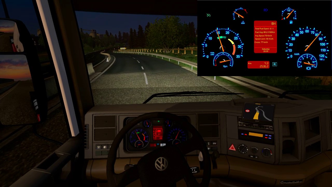 Teste skin telemetria ETS2 - VW Constellation - YouTube