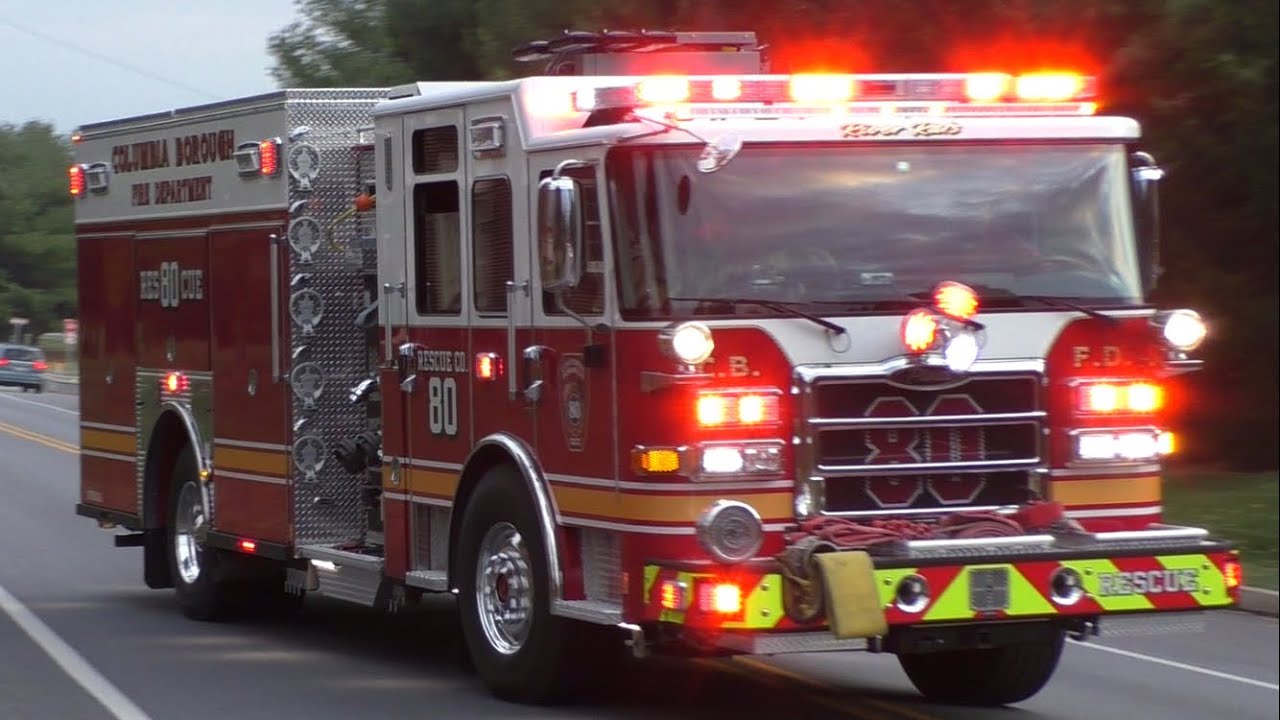Columbia Borough Fire Department BRAND NEW Rescue 80 Responding 11/20 ...