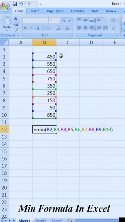 Min Formula In Microsoft Excel. #excel #computereducation #excelformula #microsoft # ...