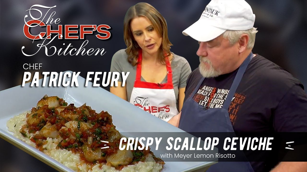Crispy Scallop Ceviche with Meyer Lemon Risotto | Chef Patrick Feury - YouTube