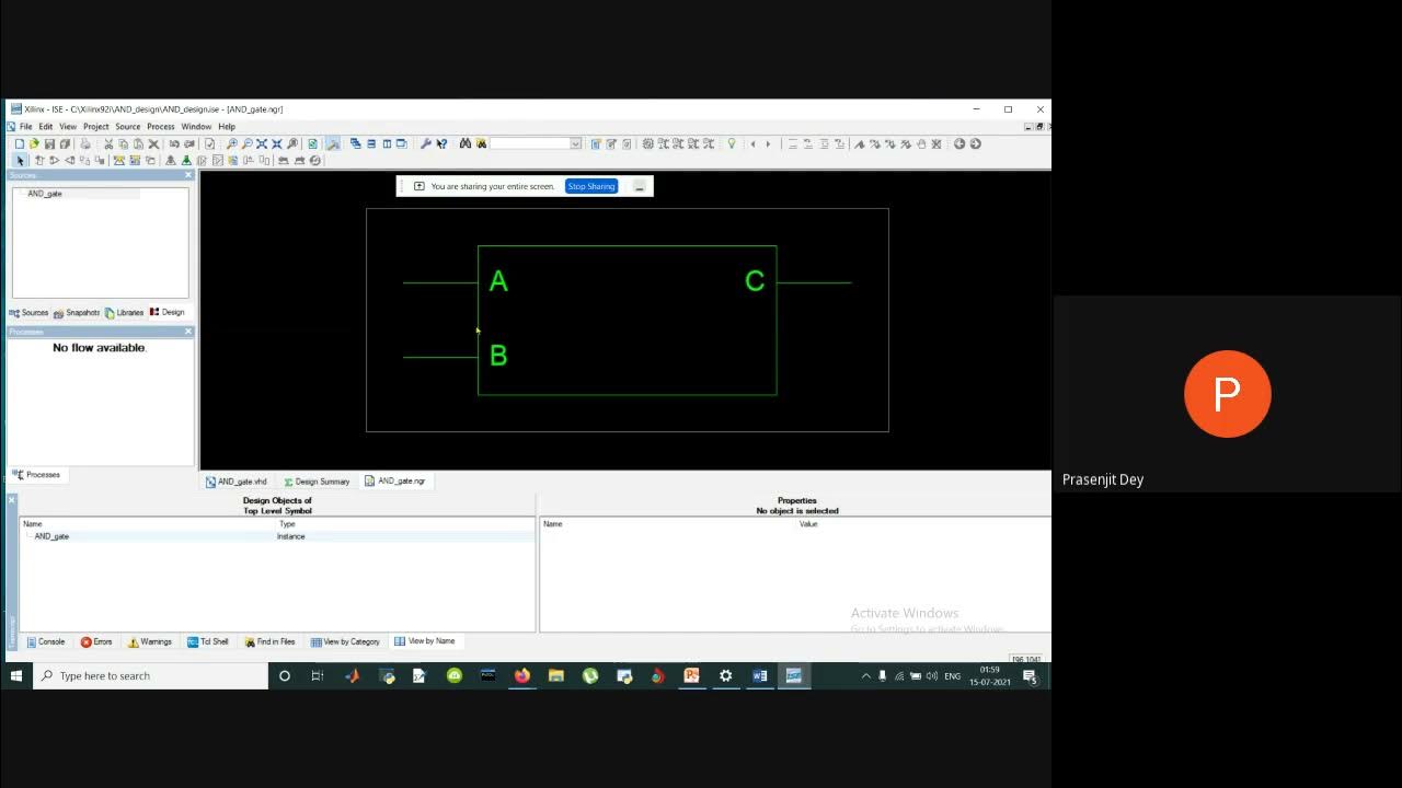 Implementation of AND gate using VHDL in Xilinx - YouTube