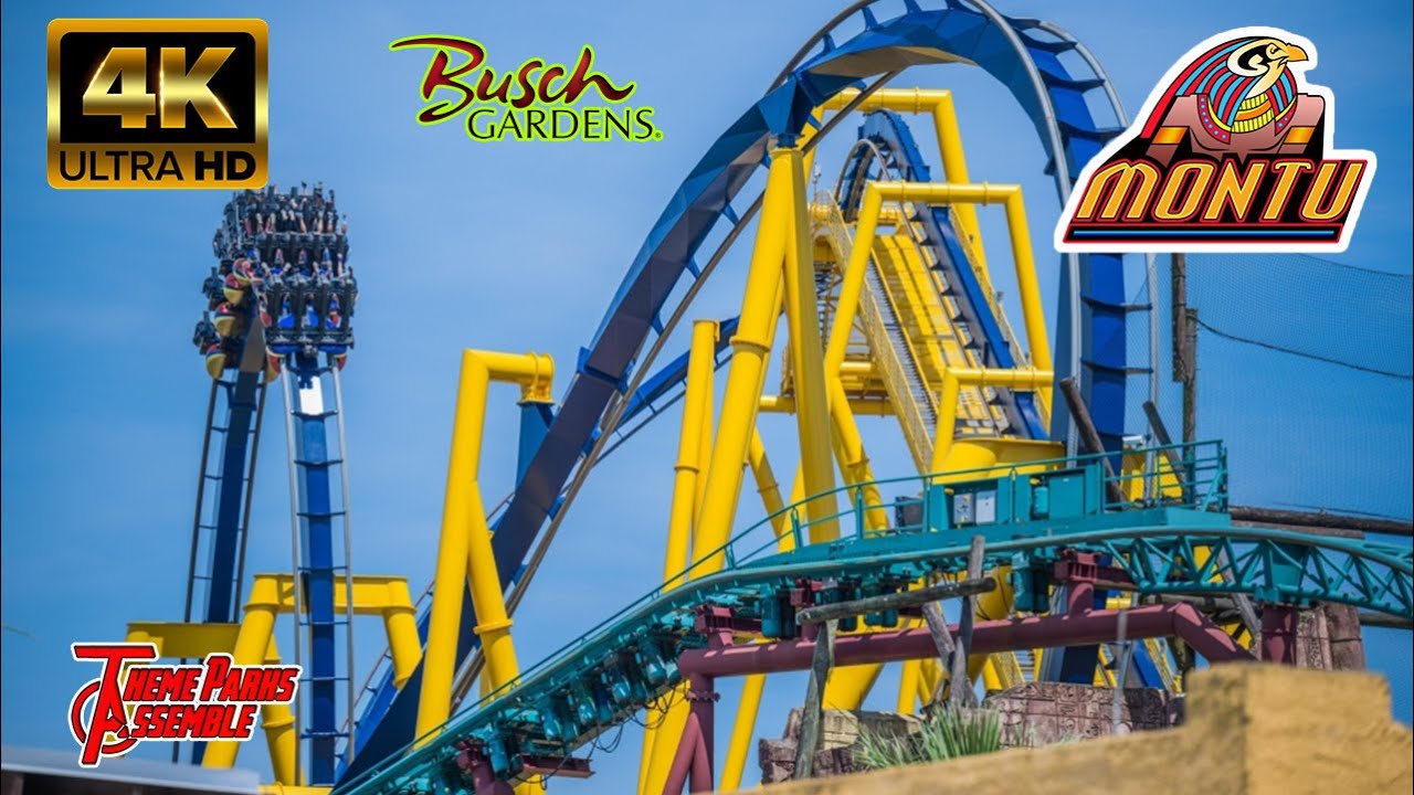 Montu Ride Upscaled in 4K From Stream - Busch Gardens Tampa, FL - July ...