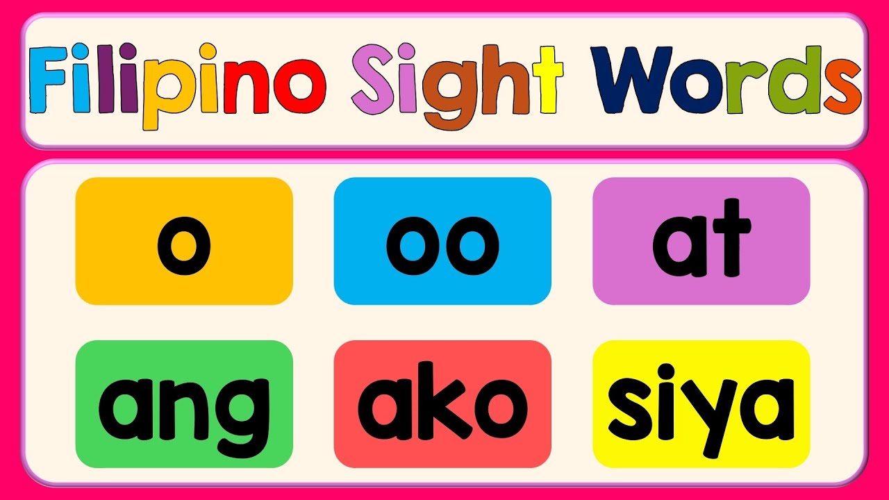 Pagbasa ng mga Filipino Sight Words | Mga Karaniwang Salita - YouTube