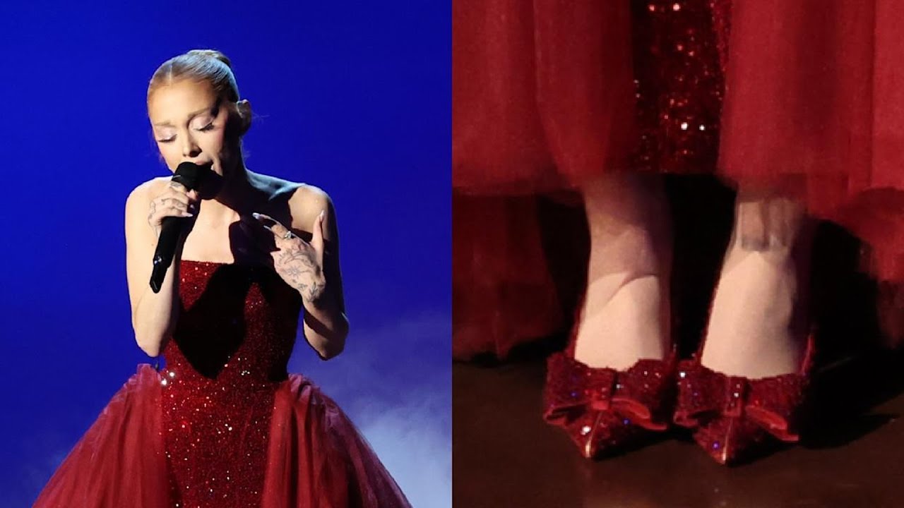 Ariana Grande's Sweet Wizard of Oz Tribute: The Ruby Red Look That Dazzled the Oscars - YouTube