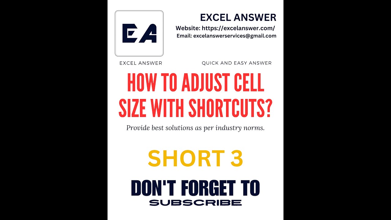 How To Adjust Cell Size With Shortcuts In Excel YouTube How To Adjust Cell Size With Shortcuts In Excel YouTube
