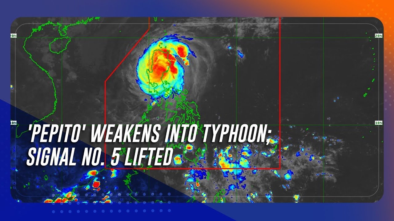 'Pepito' weakens into typhoon; Signal No. 5 lifted | TeleRadyo Serbisyo ...