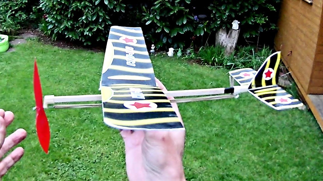 Put a rubber band on it #0257 Rubber Band Powered Plane kit assembly ...