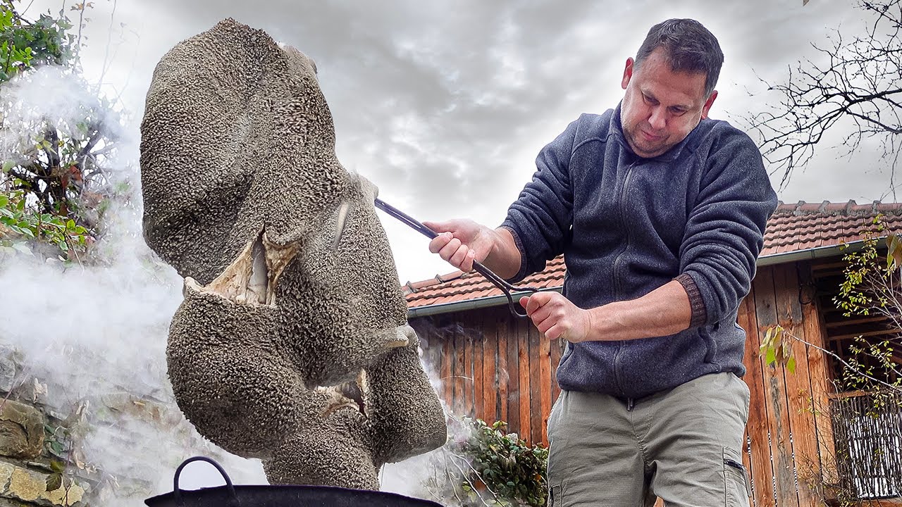 A rare delicacy made from BEEF STOMACH! "Shkembe chorba" is the village ...