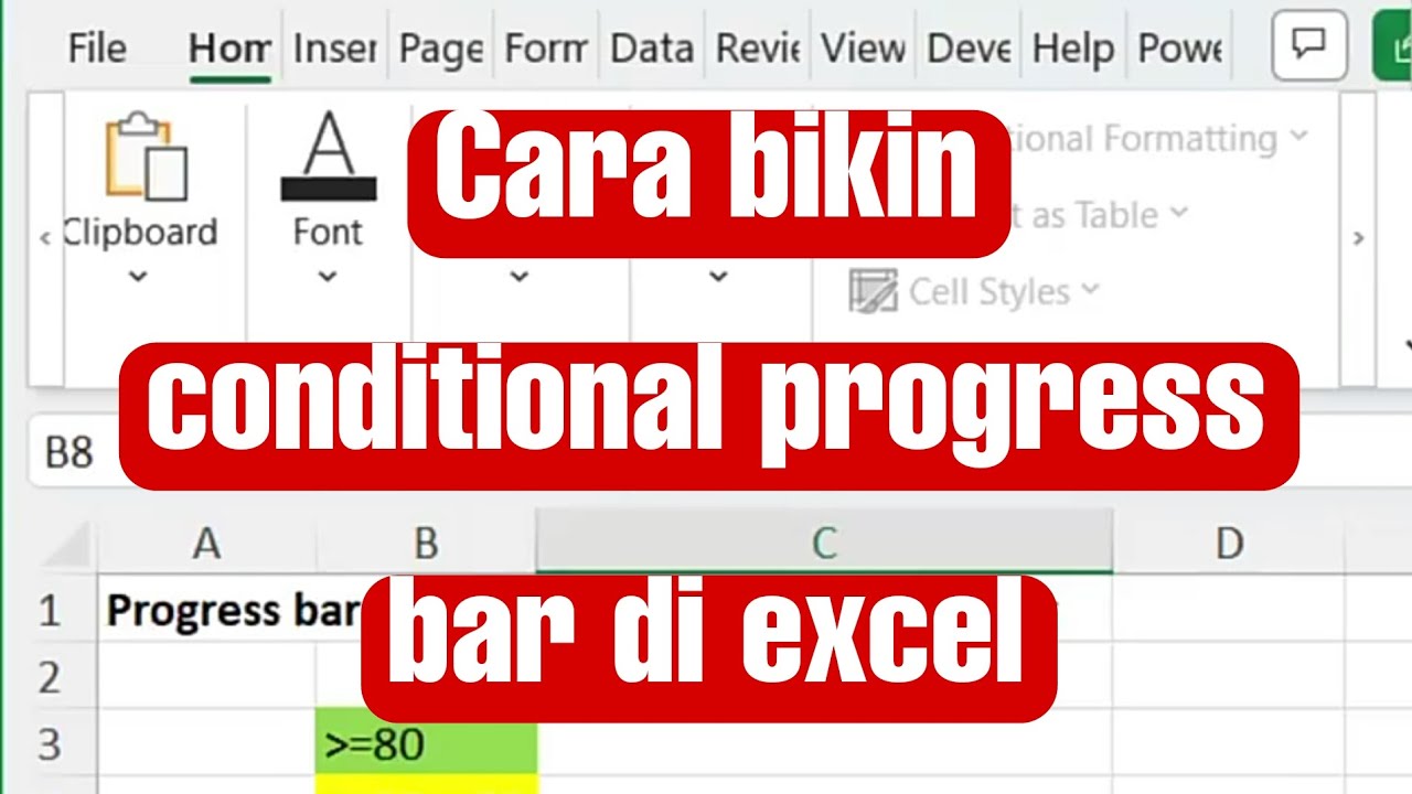Cara bikin conditional progress bar di excel - YouTube