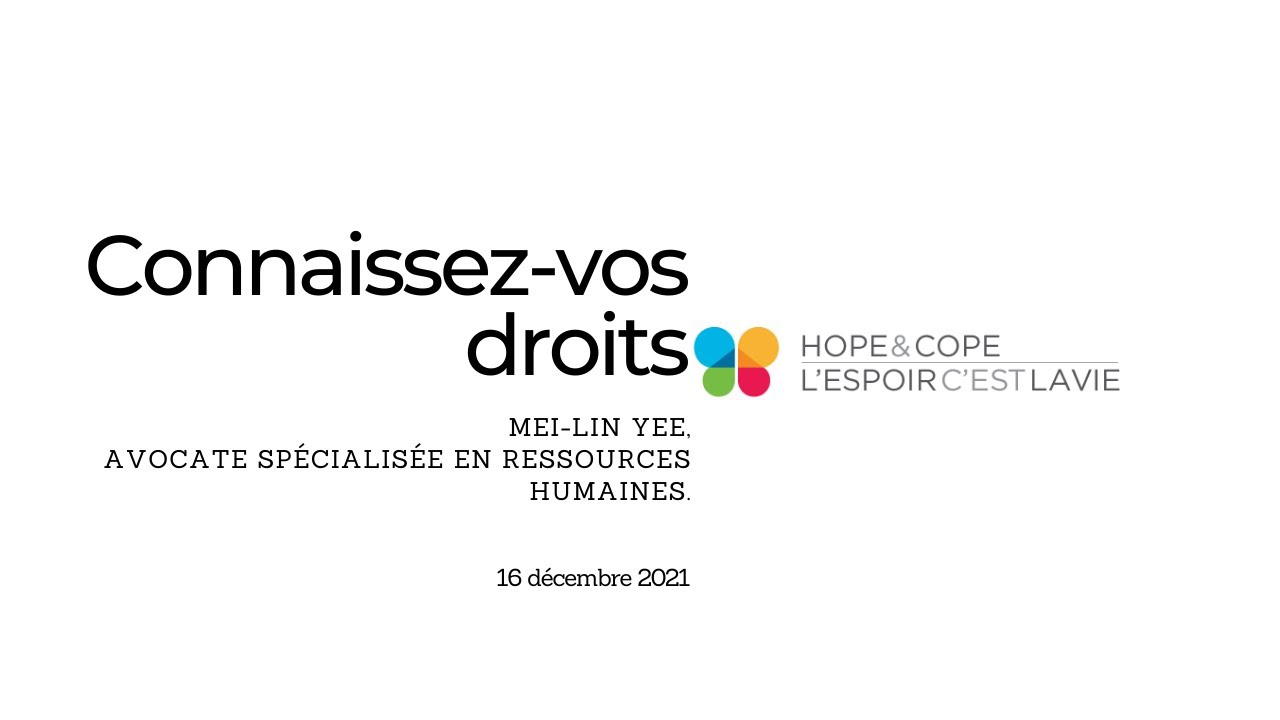 Connaissez vos droits avec Me Mei-Lin Yee, avocate spécialisée en ...