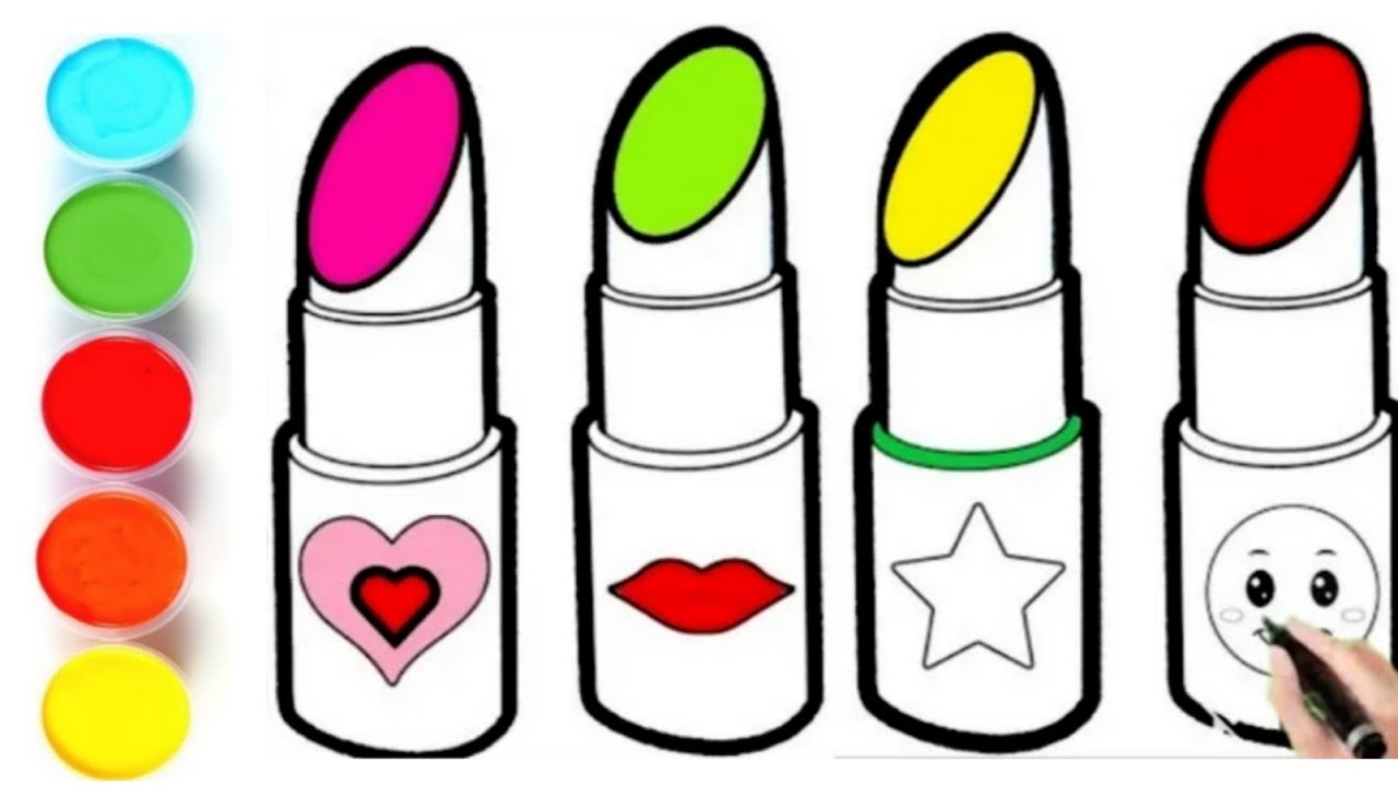 How to draw cute lipstick. Lipstick drawing for kids and Toddlers.ABCD ...