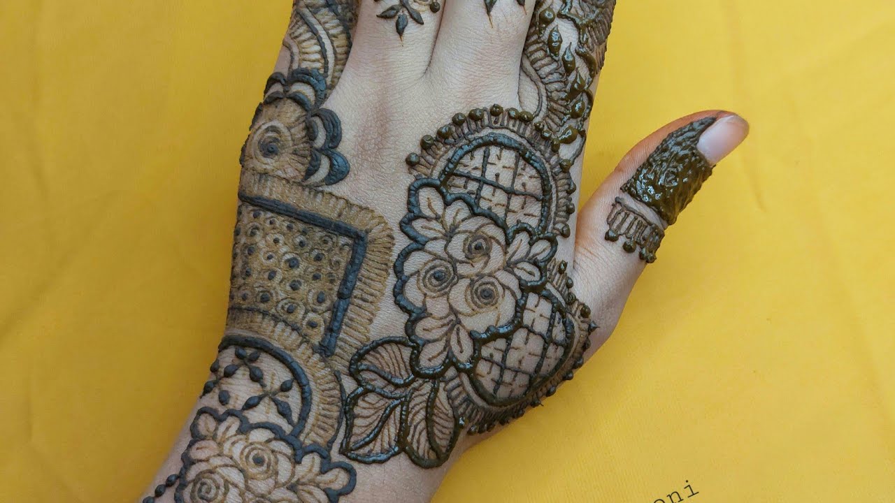 সহজ পদ্ধতি মেহেদী দেওয়ার ডিজাইন।। Easy Mehedi design //Mehedi design ...