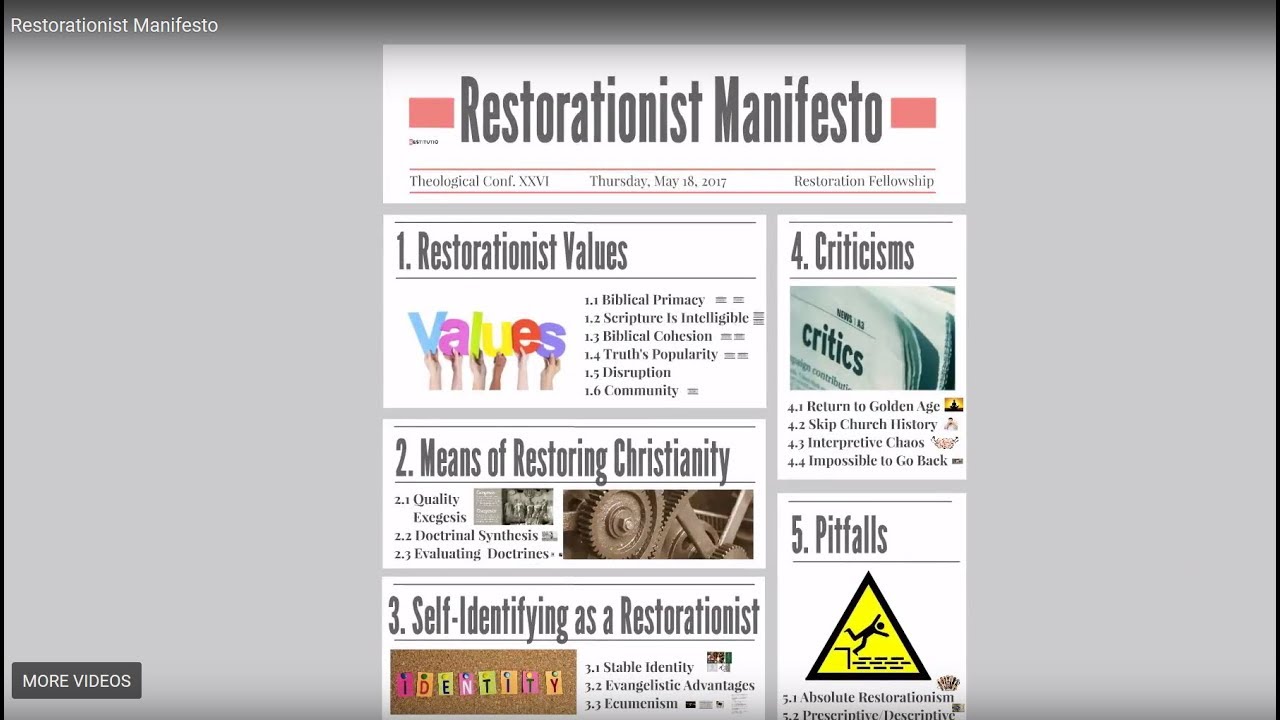 Restorationist Manifesto - YouTube
