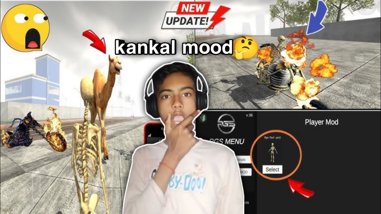 Indian 3D driving mein kankal mod😱 ghost - YouTube