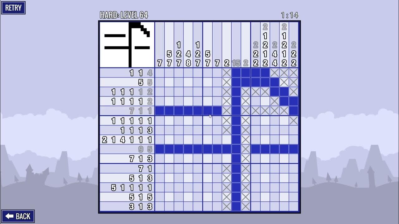 Picross Touch (Hard Level 64) Gameplay and Tutorial - YouTube