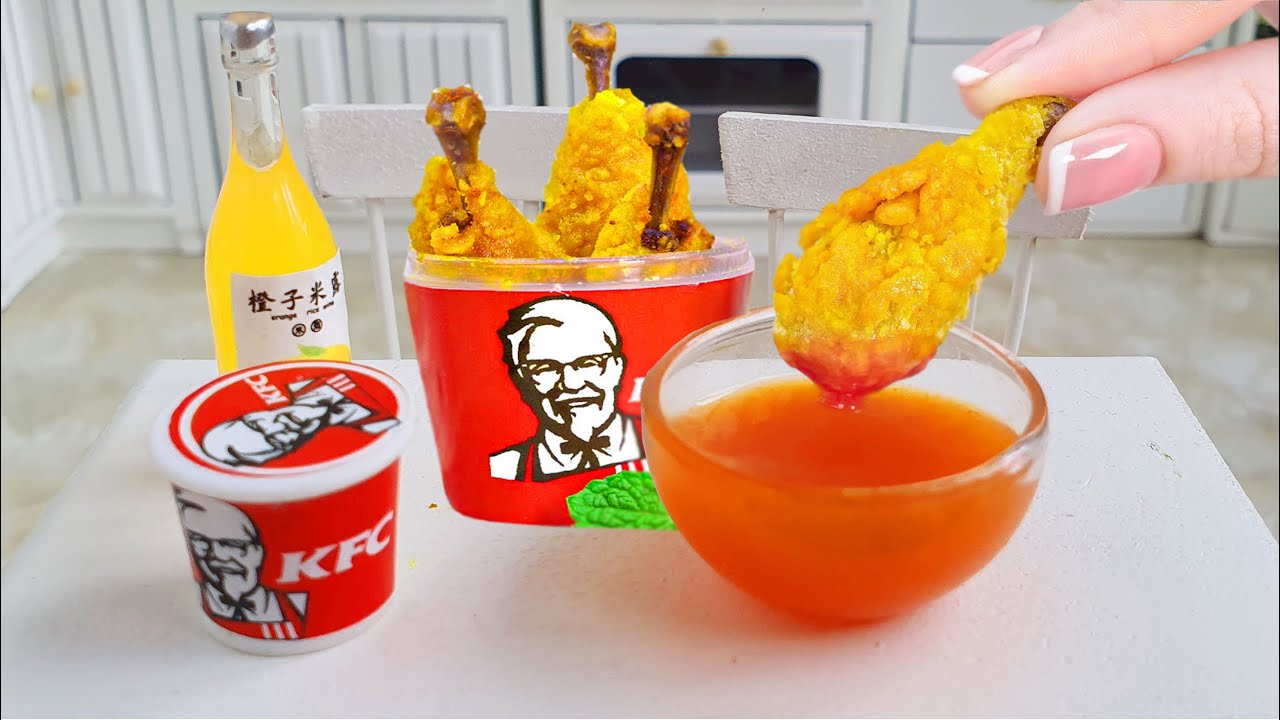 Crispy Miniature KFC Fried Chicken Bucket Cooking Tutorial| ASMR Mini ...