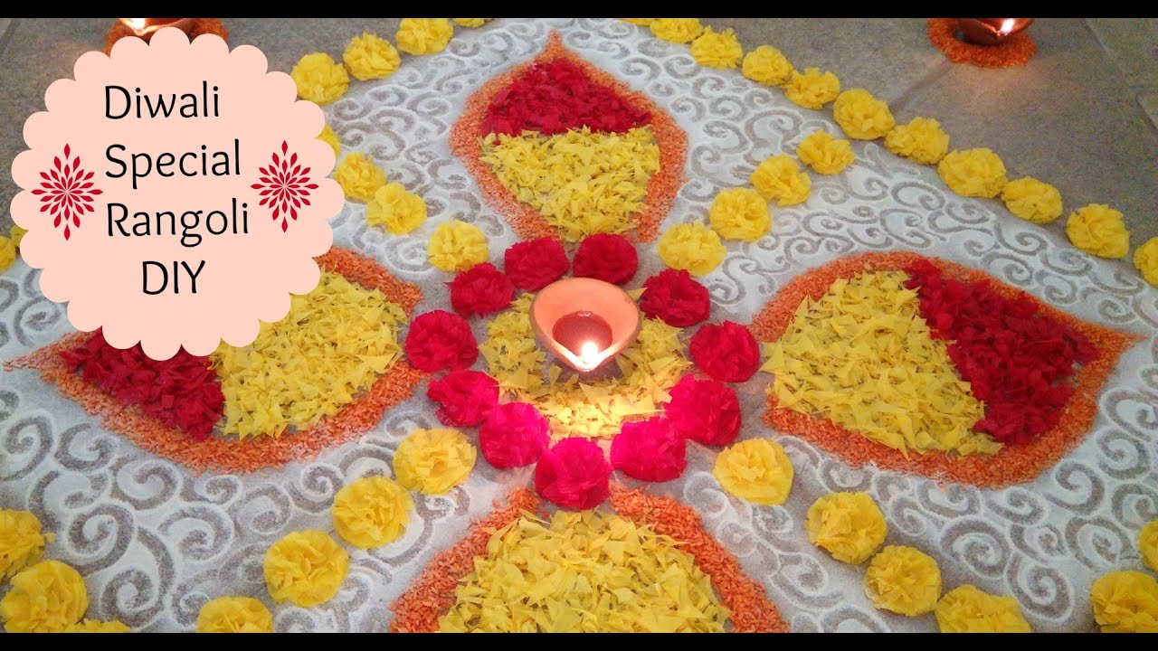 Simple Diwali Floral Rangoli - YouTube