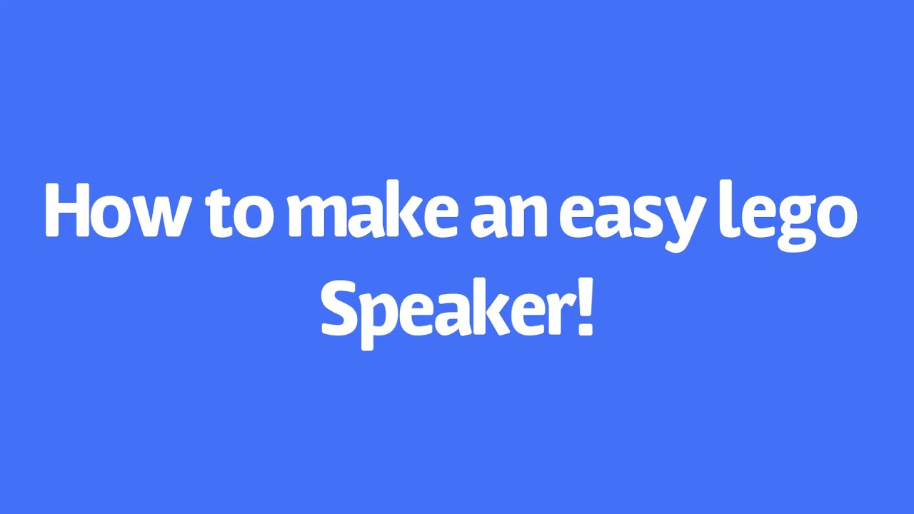 How to build a lego speaker! - YouTube