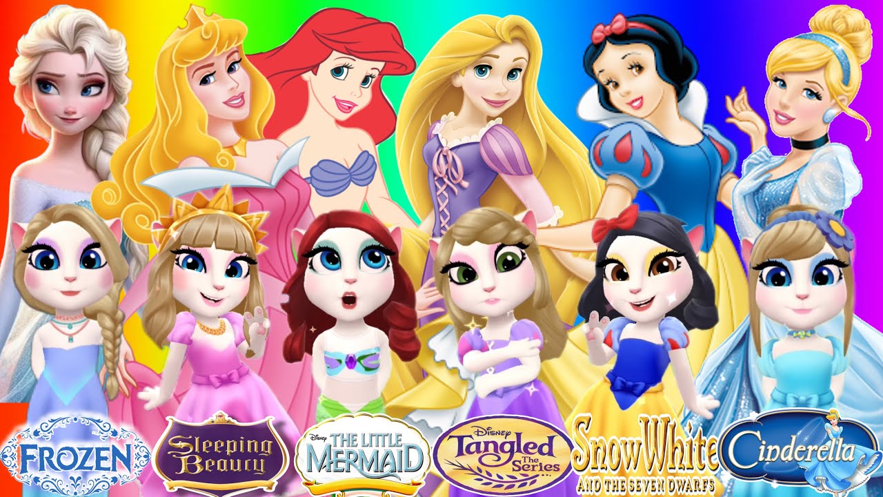 My Talking Angela 2 😻 || Disney Princesses | New Update || Cosplay ...