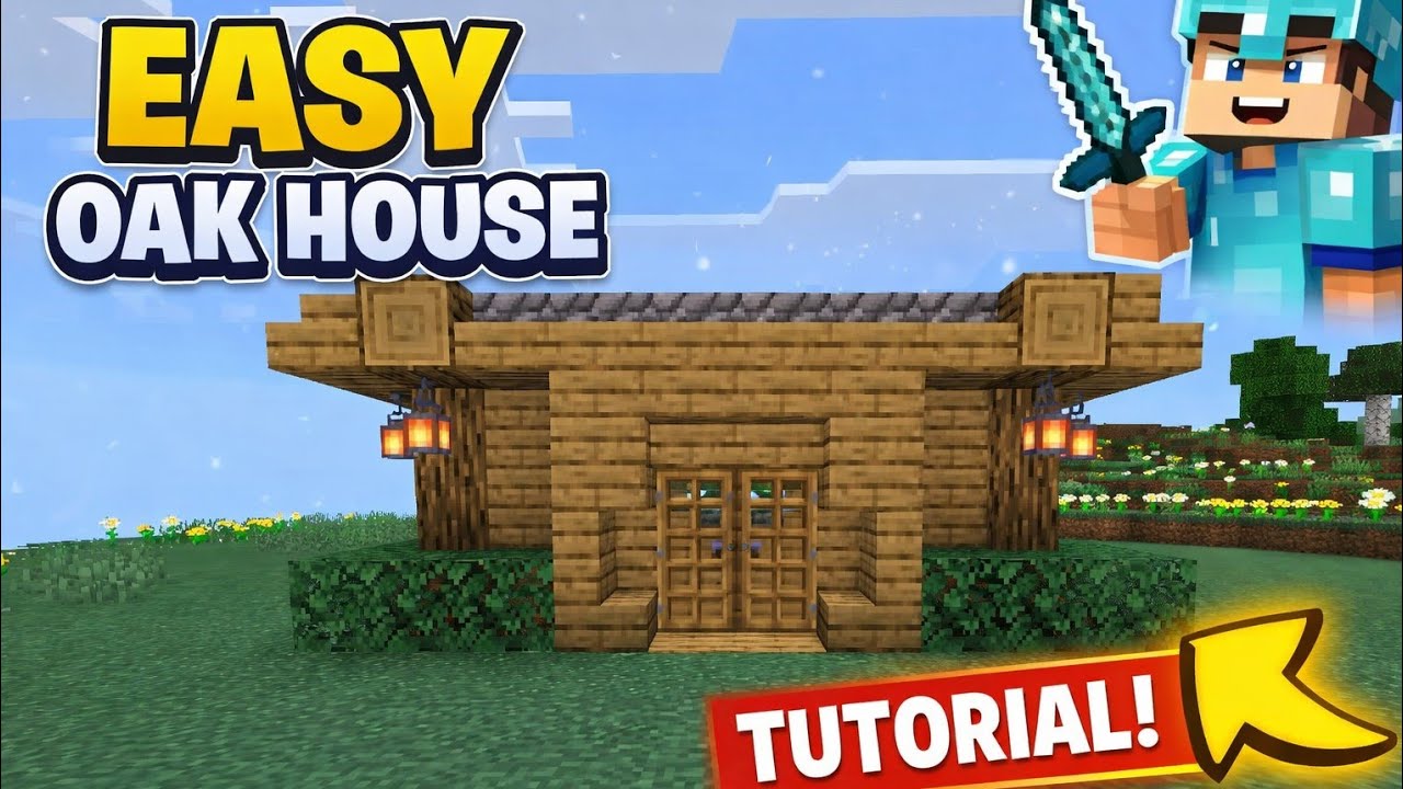 How to Build a Simple Oak House in Minecraft | Easy Tutorial for ...