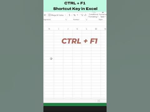 CTRL+F1 Shortcut Key in Excel #shorts #shortsvideo - YouTube
