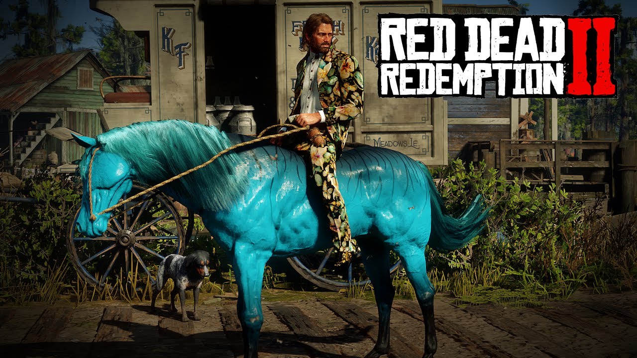 Arthur Tames the Rare Blue Specter Horse Near a Farm - Red Dead ...