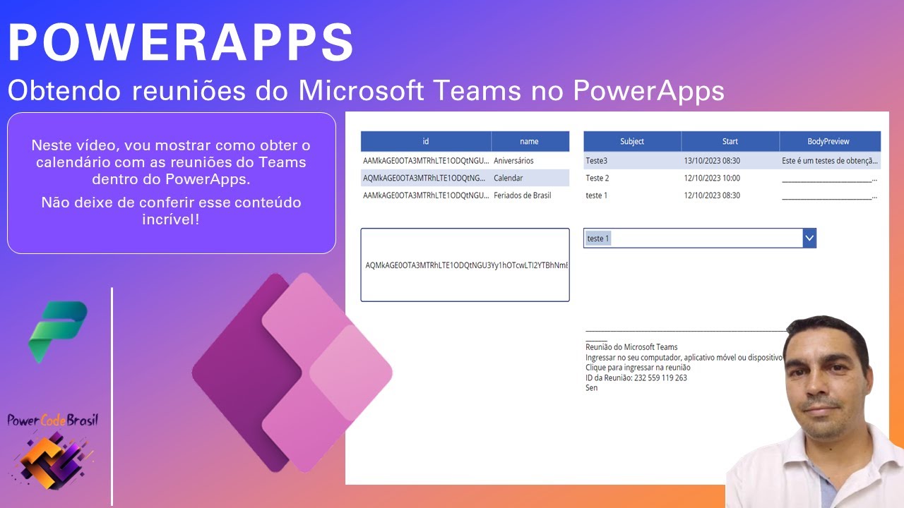 [Power Apps] - Como obter reuniões do Teams no PowerApps - YouTube