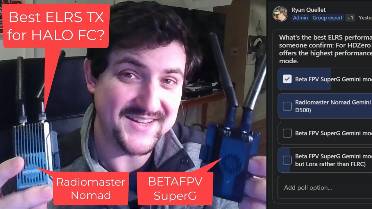 What's the BEST ELRS Gemini TX (and settings?) - For HDZero HALO FC - YouTube