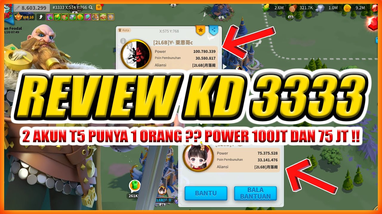 2 AKUN SULTAN POWER 100 JUTA DAN 75 JUTA !! REVIEW KD 3333 ROK !! - YouTube