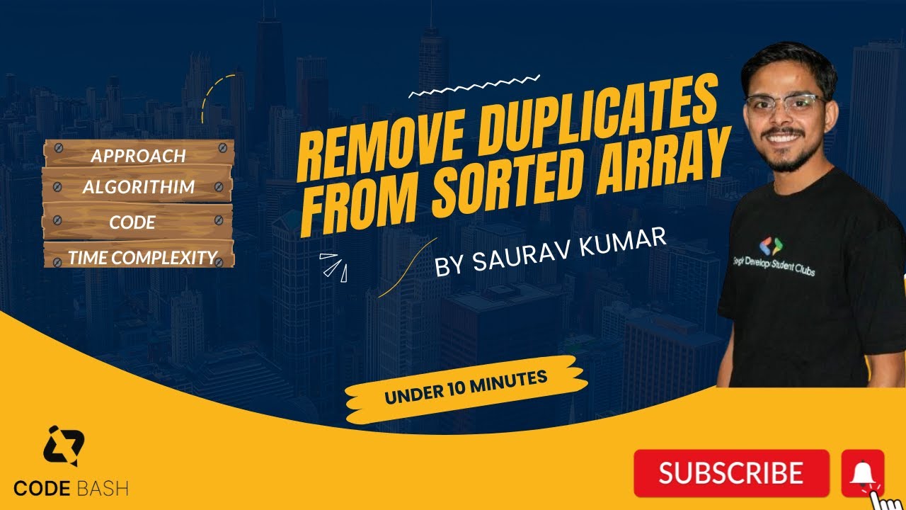 Remove Duplicates From Sorted Array Explained With C Code Cracking 0016