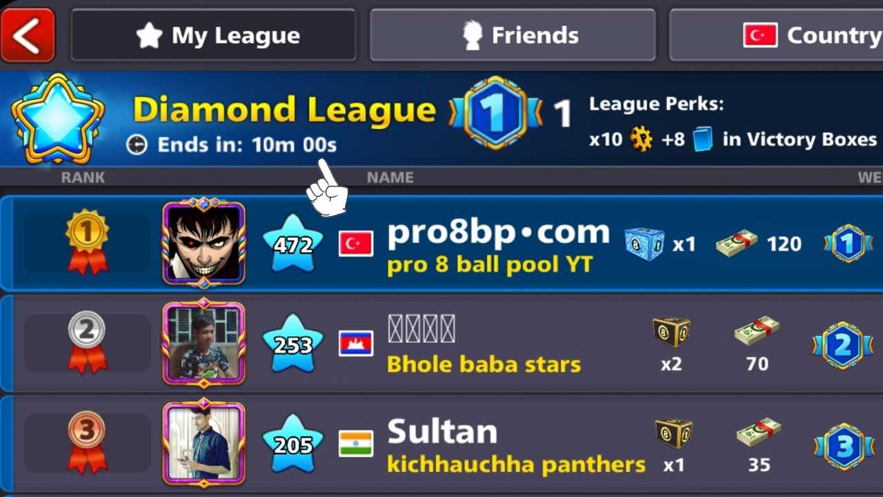 8 ball pool Diamond League Rank #1 🎁 11.1B Cash 120 And Legendary Box ...