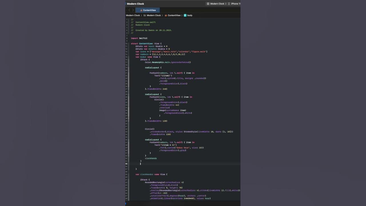 Swiftui Tutorial Modern Clock 🧑🏻💻 Shorts Swiftui Swiftuitutorial Developer Youtube 8649