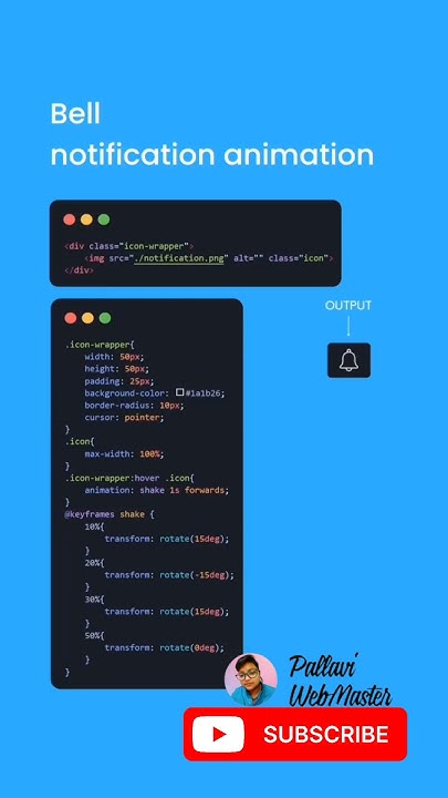 Bell Notification Animation Using Html And Css Cssanimation Htmlcss Coding Shorts 