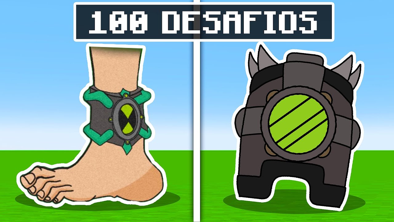 100 DESAFIOS COM NOVOS OMNITRIX de BEN 10 (chaquetrix, carnitrix ...