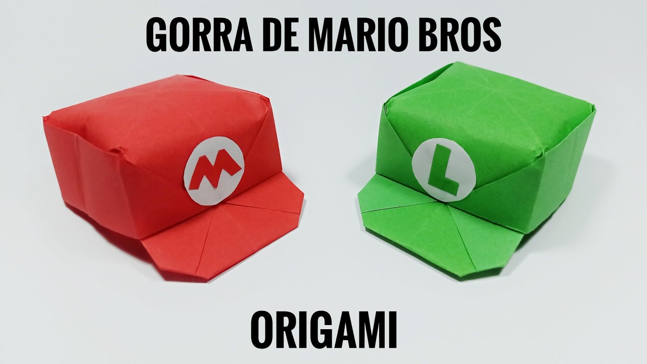 GORRA de MARIO BROS ORIGAMI / tutorial paso a paso muy fácil - YouTube