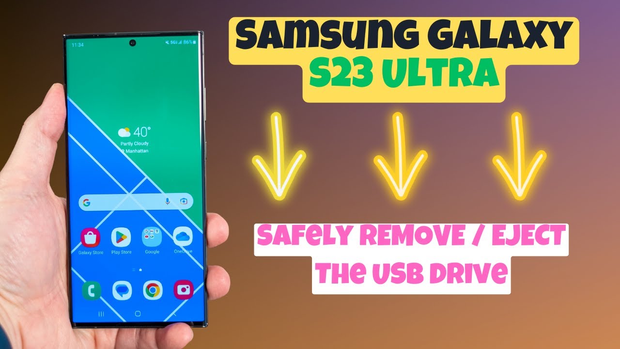 How to Safely REMOVE / EJECT The USB Drive Samsung Galaxy S23 Ultra ...