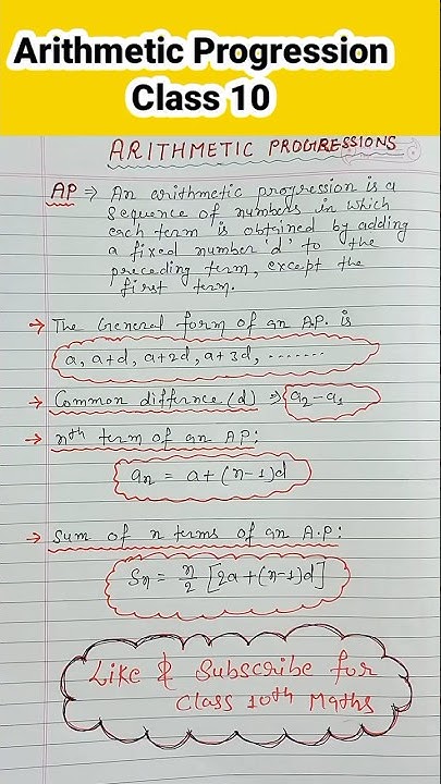 🎈 Arithmetic progression formulas | AP class 10 | sum of n terms # ...
