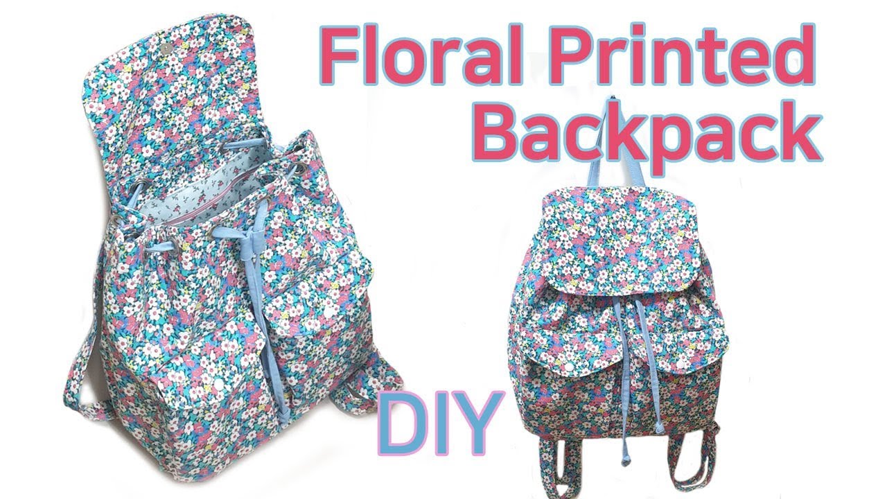 DIY Floral printed backpack/Backpack tutorial / 백팩 만들기/Tutorial de ...