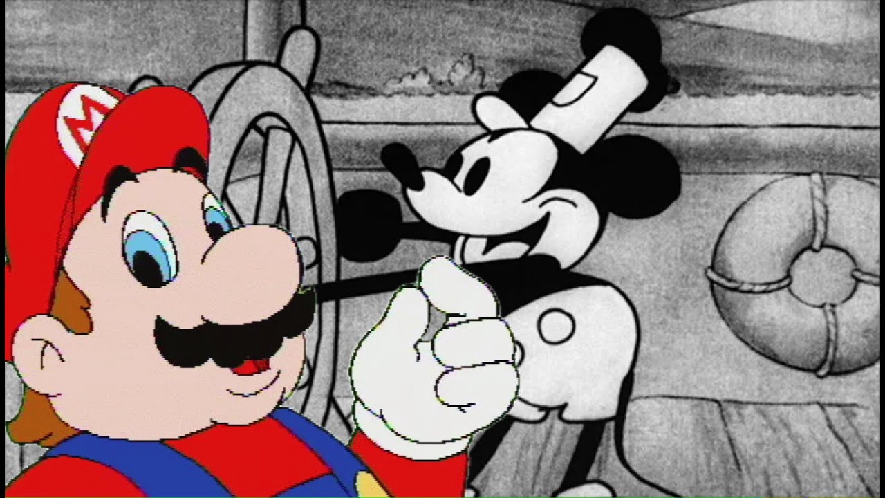 Hotel Mario intro but every noun is replaced with Steamboat Willie in ...