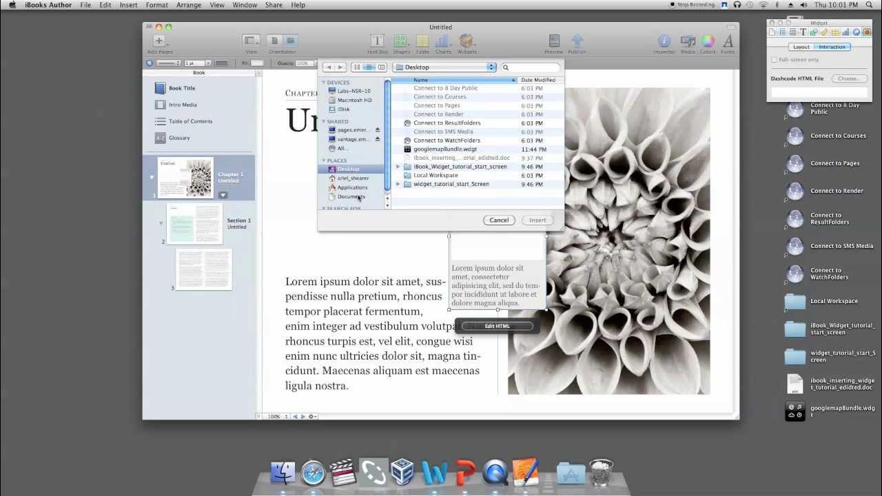 iBook Author Tutorial - Inserting and modifying an HTML widget - YouTube