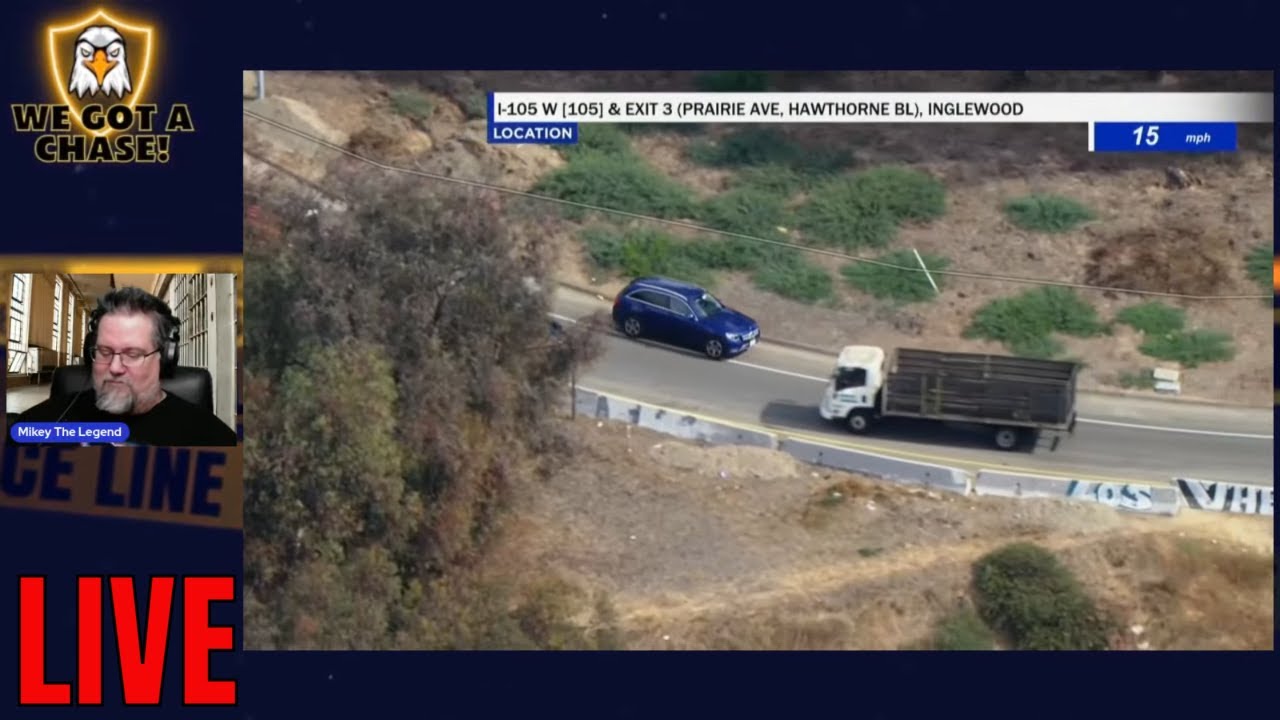 Live Police Chase In LA Stolen Car - YouTube