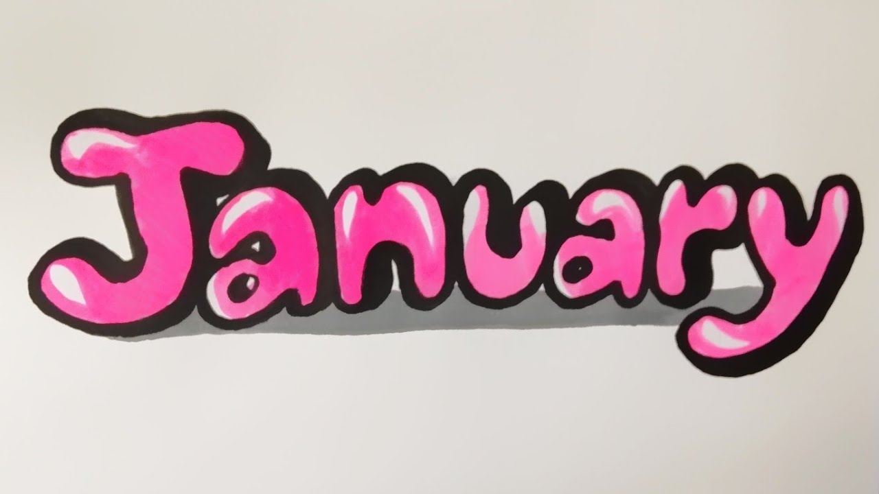 How to draw January bubble Graffiti - YouTube