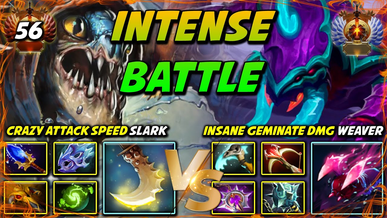 INTENSE HARD CARRY BATTLE | CRAZY ATTACK SPEED SLARK FACING AGAINST INSANE GEMINATE ATTACK ...