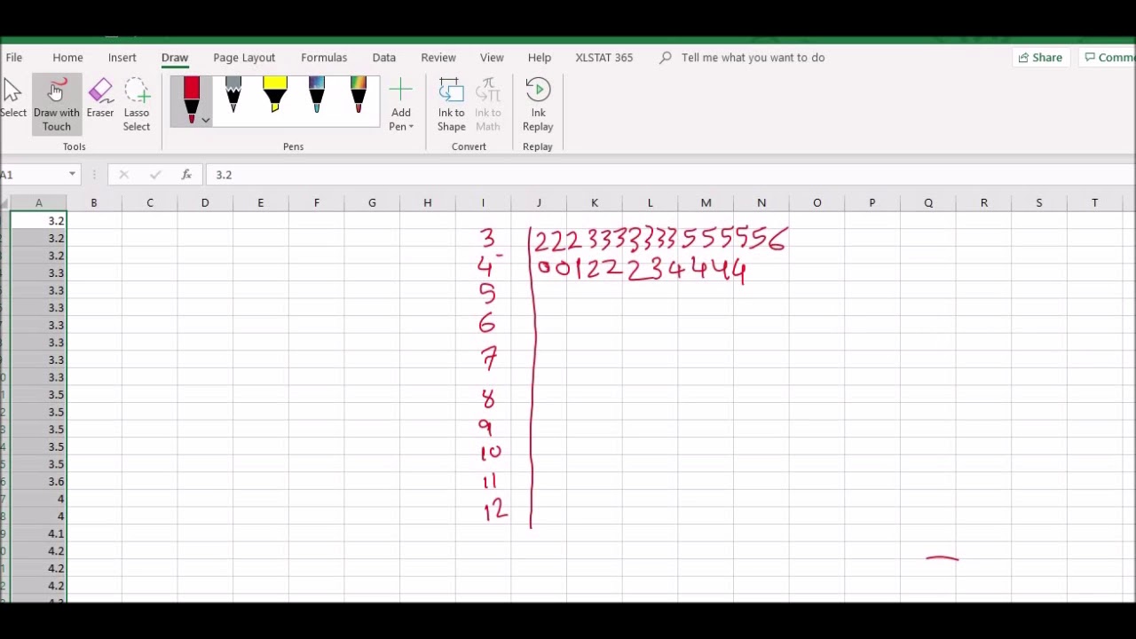 Stem and Leaf Plot Using Excel Decimals - YouTube