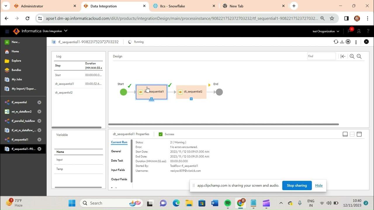 Informatica Iics Sequential Taskflow And Linear Taskflow In Iics Youtube
