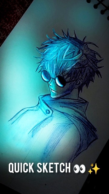 jujutsu kaisen gojo satoru | anime drawing| gojo glowing blue #jjk # ...