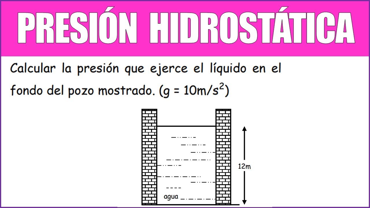Calcular la presión que ejerce el líquido en el fondo del pozo mostrado ...